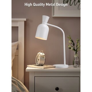 Aesthetic Metal Table Lamp, E26 Base, Goose Neck Table Task Light - Bed ...