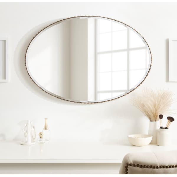 Kate and Laurel Elmora Fluted Oval Wall Mirror - On Sale - Bed Bath ...