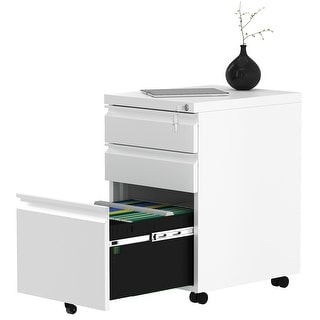 Modern 2/3-Drawer Locking Rolling Wheeled Steel File Cabinet - Bed Bath ...