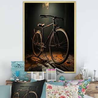 Designart "Bronze Balance Bicycle" Bicycle Framed Wall Decor - Bed Bath ...