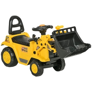 Pull Cart Kids Bulldozer,Sit and Scoot Construction Toy with Horn ...