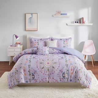 Intelligent Design Thea Purple Printed Comforter Set - Bed Bath ...