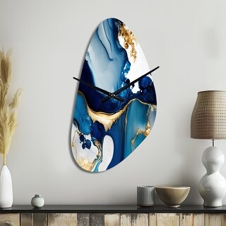 Abstract Marble Geode Blue I - Abstract Marble Large Wall Clocks ...