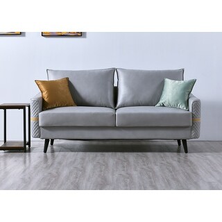 72 Inch Sofa Couch, Mid-Century 3-Seat Tufted Love Seat For Living Room ...
