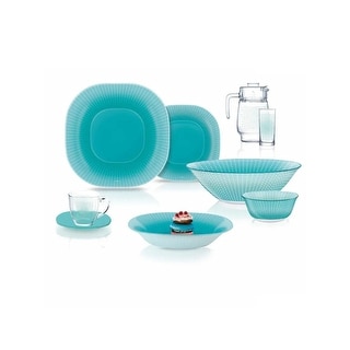 Luminarc Carina Turquoise Glass Dinnerware Set of 44 for 6 - Bed Bath & Beyond - 37836451