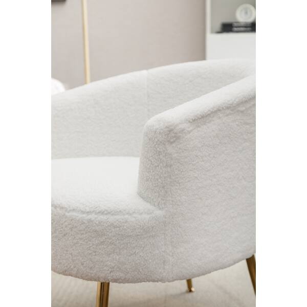 Livingroom Soft Teddy Fabric Accent Chair with Adjustable Feet Screws ...