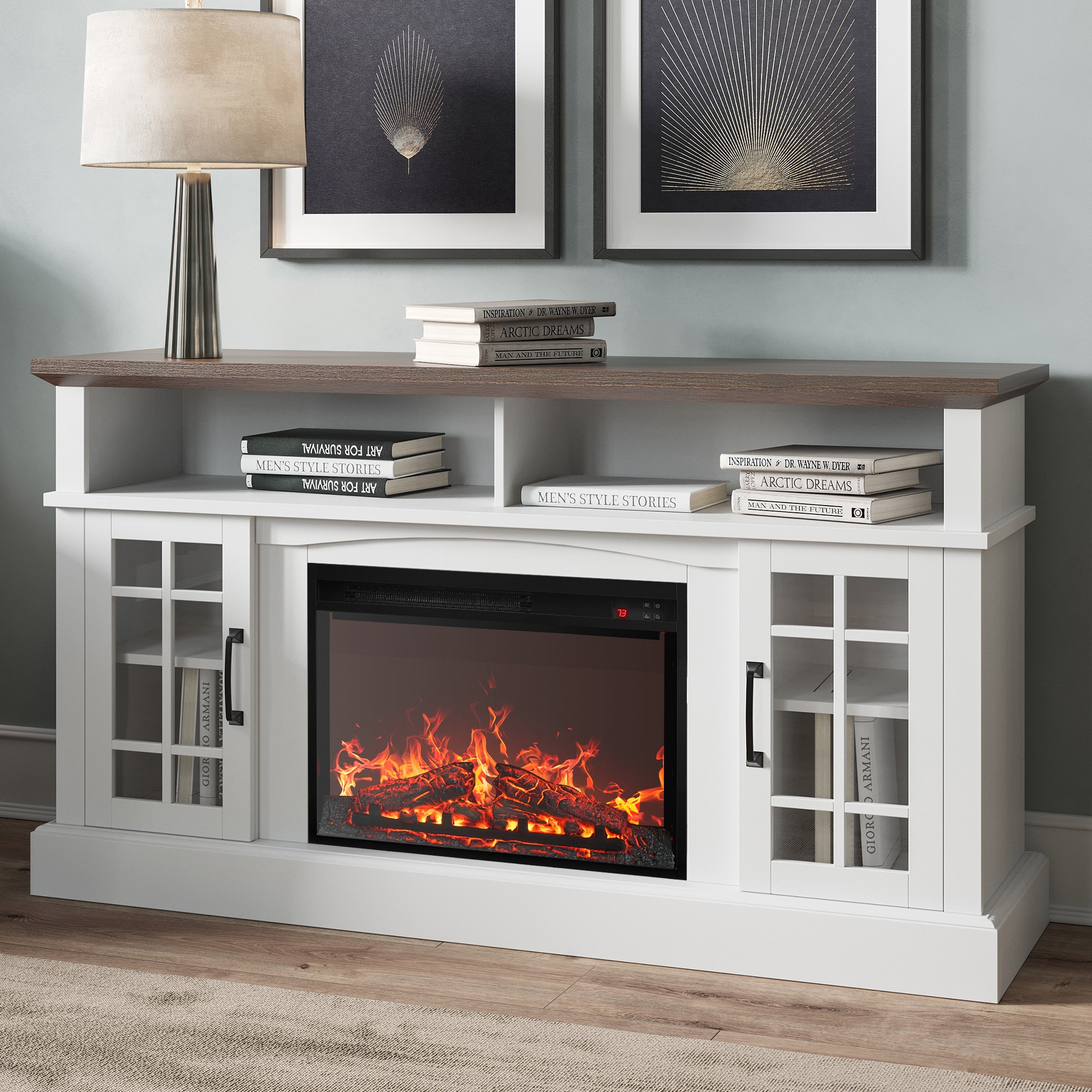 26MMS9827 by Bello The Enterprise TV stand with sound bar for TVs up to 70 features a design