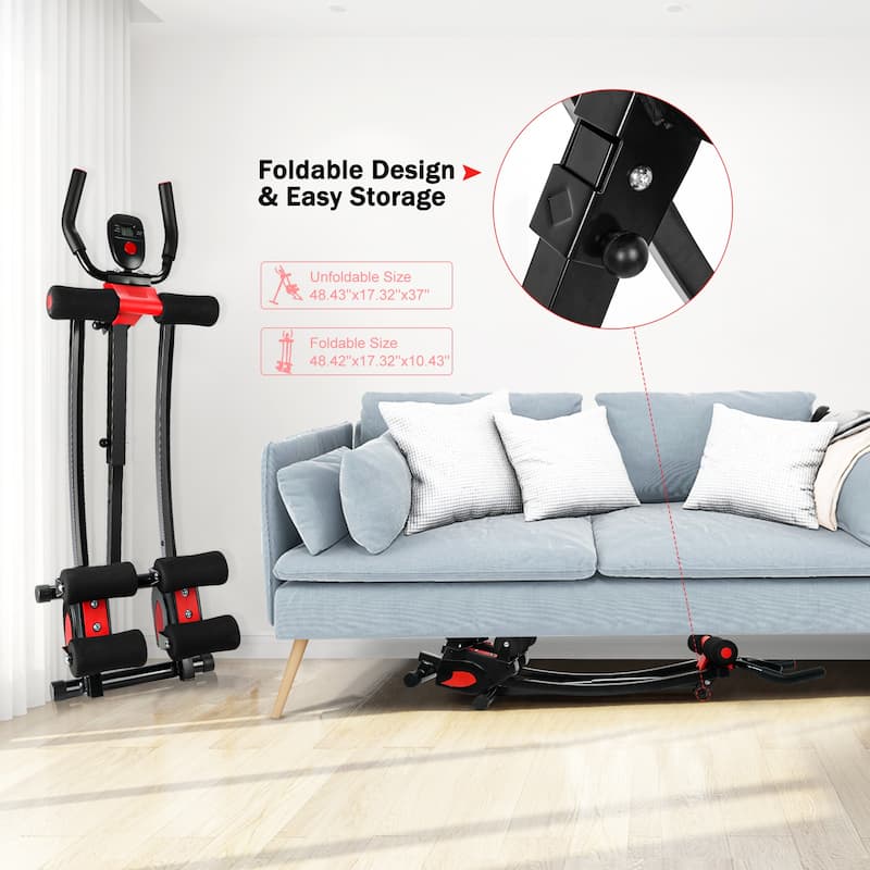 Ab Machine Foldable Core Abdominal Exercise Trainer Home Gym Fitness ...