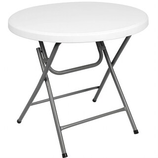 SUGIFT 32" Round Bar Height Folding Table, White Plastic Cocktail Table ...