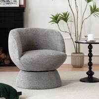 Grondin Mid-Century Modern Style Upholstered Accent Barrel Chair with ...