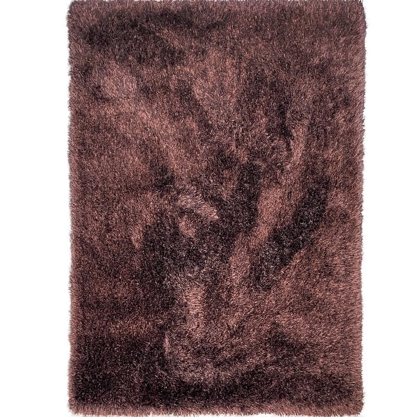 RugBerry Romance Brown Shag Area Rug Soft Fluffy Shaggy Hand Tufted ...