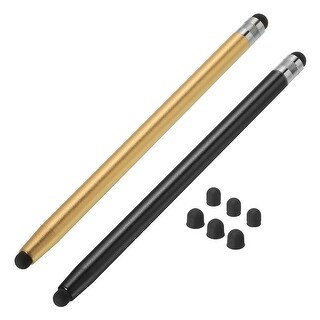 2pcs Stylus Pens for Touch Screens with 6 Extra Tips Gold Black - Gold ...