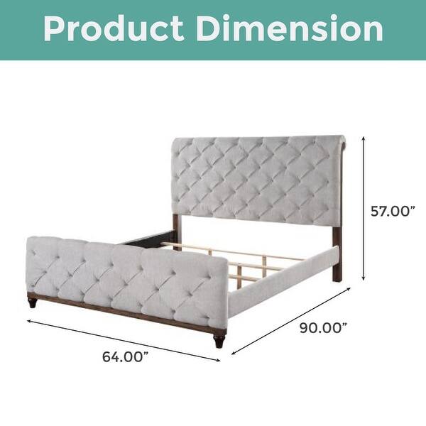 Impressive tufted bed Oak king bed MDF size bed - Bed Bath & Beyond ...