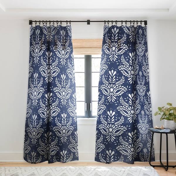 1-piece Sheer Pattern Indigo Watercolor Made-to-Order Curtain Panel ...