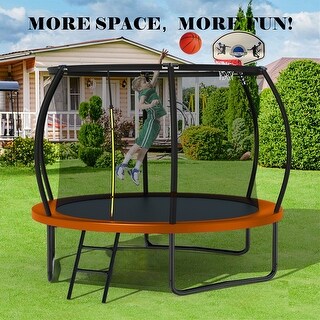 10FT Recreational Trampoline with Enclosure for Kids Adults - Bed Bath ...