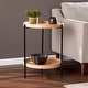 SEI Furniture Vaquero Round Modern Style w/ Shelf Wood Side Table - Bed ...