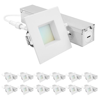 Luxrite 2 Inch Square LED Recessed Ceiling Light J-Box 8W 5CCT 660LM ...