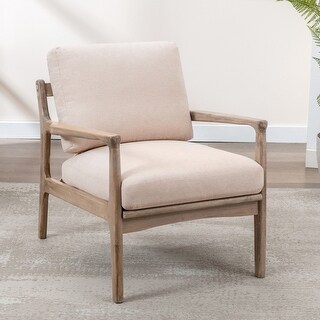 Wood Frame Armchair Accent Chair for Living Room and Bedroom - Bed Bath ...
