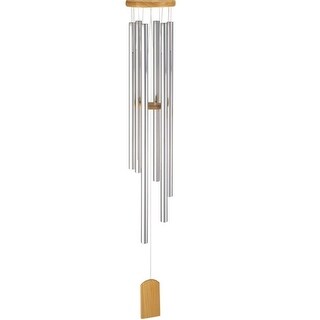 Q-Max 52" Long Silver Wood Top Traditional Wind Chime - Bed Bath ...