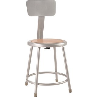 NPS 18" Heavy Duty Steel Stool With Backrest, Grey - Bed Bath & Beyond ...
