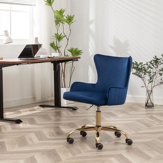 Porthos Home Daria Velvet Wingback Office Chair with Gold Chrome Base ...