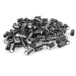 100 Pcs 1000uF 25V Radial Lead Electrolytic Capacitors Black 10x17mm ...
