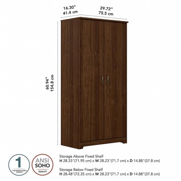 Cabot Tall Storage Cabinet with Doors by Bush Furniture - Bed Bath ...