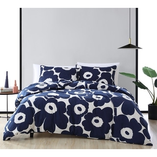 Marimekko Unikko Cotton Indigo Blue Comforter Set - Bed Bath & Beyond ...