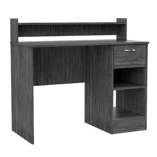 40" Modern Graphite Computer Desk with Drawer and Shelves Rectangular ...