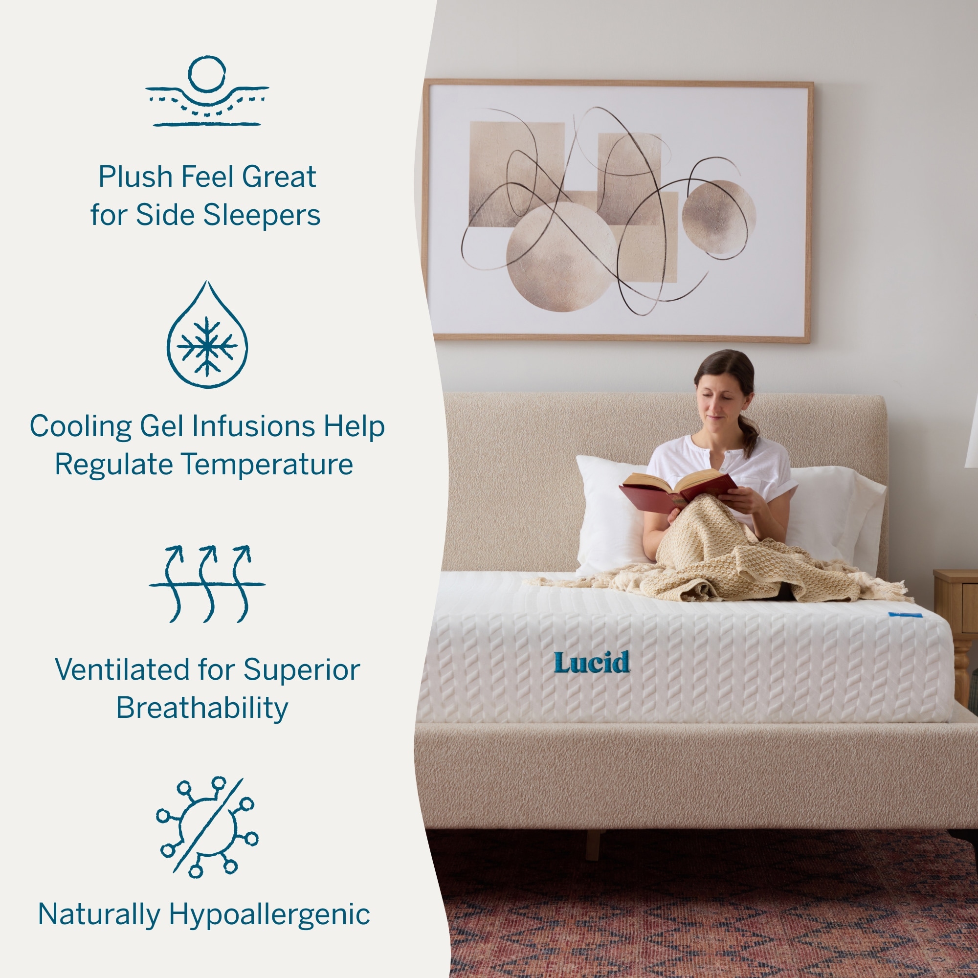 LUCID Comfort Collection 10 inch Luxury Gel Memory Foam Mattress