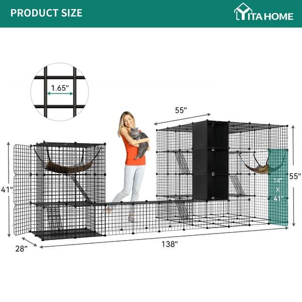 Outdoor Cat Enclosures Catio Large Cat Cage Cat House with Roof Hammock ...