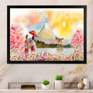 Designart "Famous Landmarks Of Japan" Glam Framed Wall Decor - Bed Bath ...