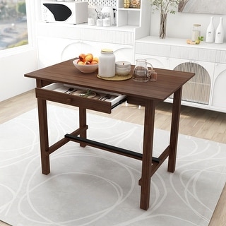Casual Counter Height Wood Dining Table with Storage Drawer - Bed Bath ...