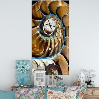 Designart 'Brown Large Nautilus Shell' Oversized Abstract Wall CLock ...