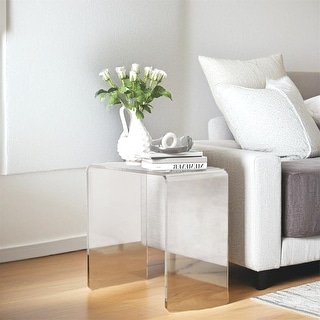 21" Long Rectangle All Acrylic 15mm Thick Waterfall Coffee Table - Bed ...