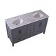 60" Natural Stone Carrara Marble Lavatory Double Sink Countertop - Bed ...