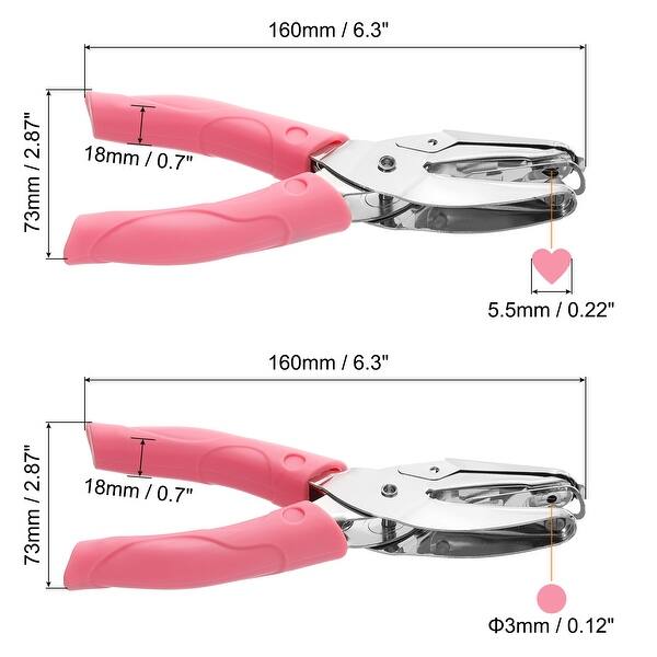 Single Hole Punch Handheld Hole Puncher Heart Circle Hole Paper Puncher ...