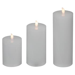 LED Solid Flameless Flickering Wax Pillar Candles - 8