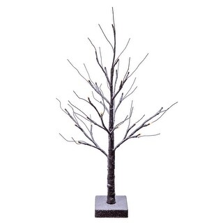 Vickerman 2' Brown Frosted Twig Tree, Battery Operated Warm White 3mm ...