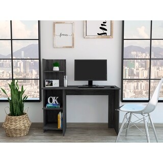 Modern Style Desk With 4-Shelf,Plenty of Storage Space,Perfect for ...