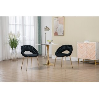 Accent Chairs Set of 2, Velvet Side Chairs with Gold Legs, Modern ...