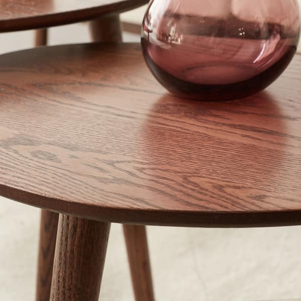 Solid Oak Wood Top Plate Desk Pebble Shaped Wooden Coffee Table - Bed ...