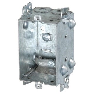 2 in. x 2 in. x 3 in. Rectangle Galvanized Steel Electrical Receptacle ...