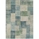 Machine Washable Indoor/ Outdoor Contemporary Blocks Chantille Rug ...