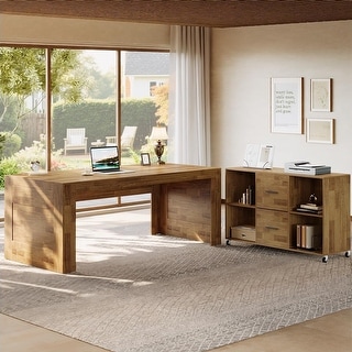 63" L Shaped Desk with Storage, Executive Office Desk - Bed Bath ...