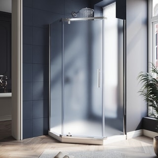 Elegant Frameless Corner Entry Neo-angle Shower Enclosure 36" W x 72 "H ...