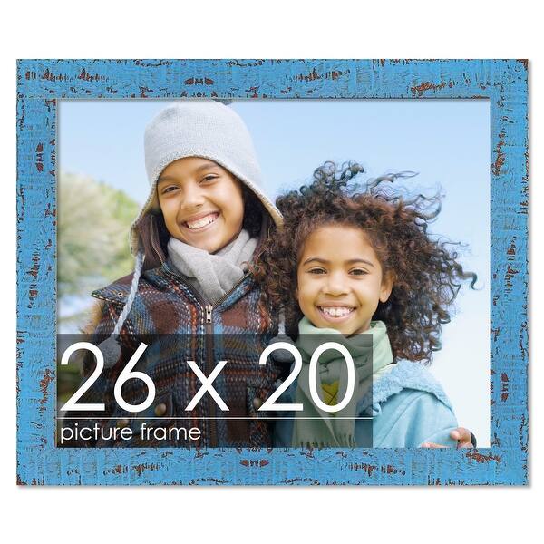26x20 Shabby Chic / Farmhouse Blue Complete Wood Picture Frame with UV ...