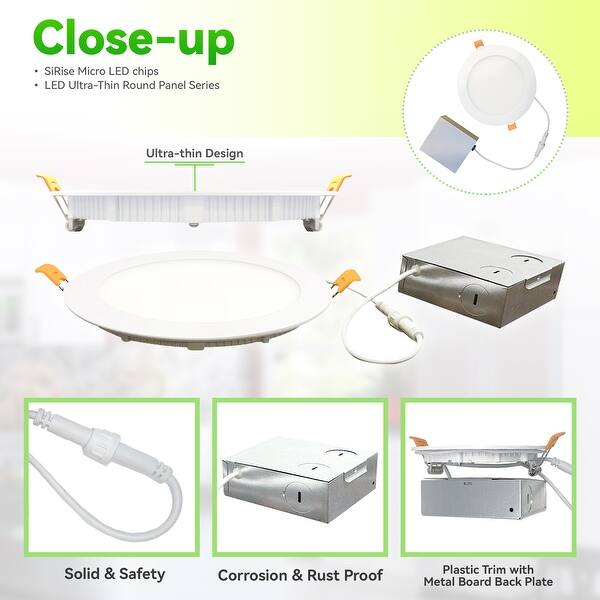 LED 6" Recessed Light with J-Box, Dimmable, 5 Color Temperature ...