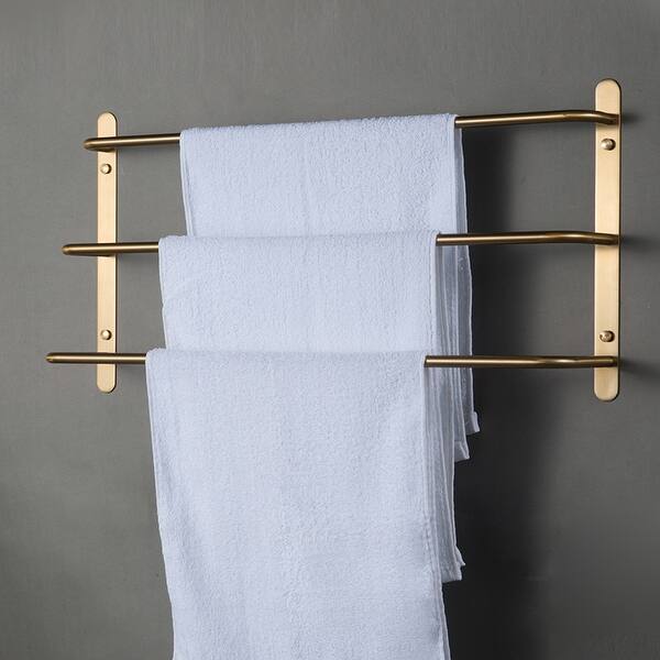 THREE Stagger Layers Towel Rack 304 Stainless Steel Towel Bars Bathroom ...