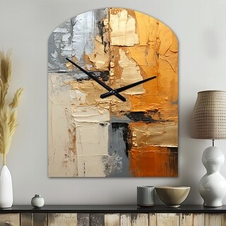 Designart - Gold Grey Gleaming Geometry XV - Abstract Collages Wall ...